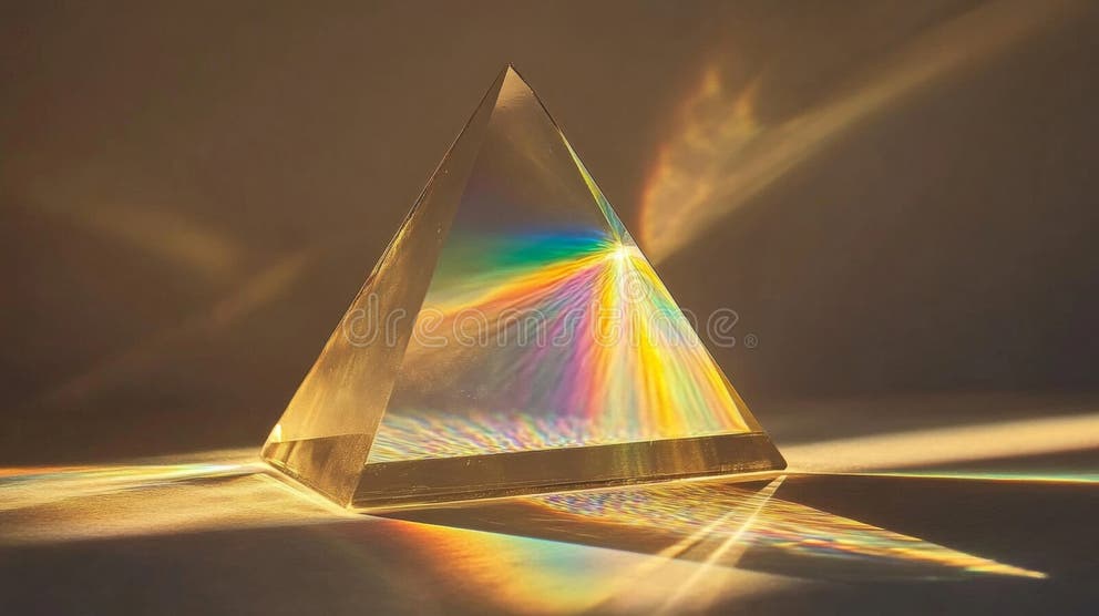 Glass Pyramid Refracting Light Rainbow Spectrum Stock Illustration ...