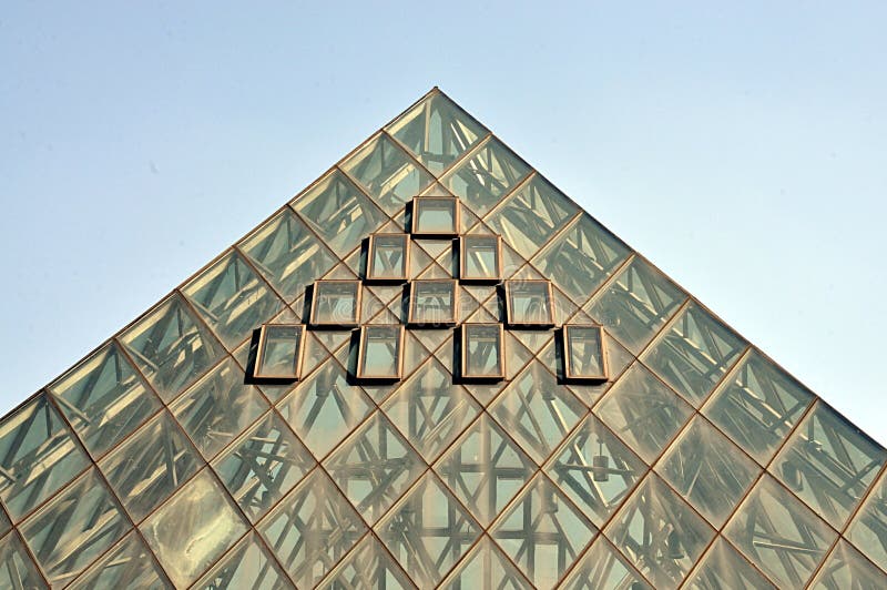 Glass pyramid stock photo. Image of pyramid, metal, object - 72717792