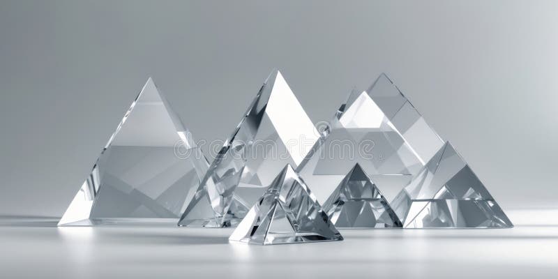 Glass Pyramids Crystal Geometry Abstract Shapes Stock Image - Image of ...