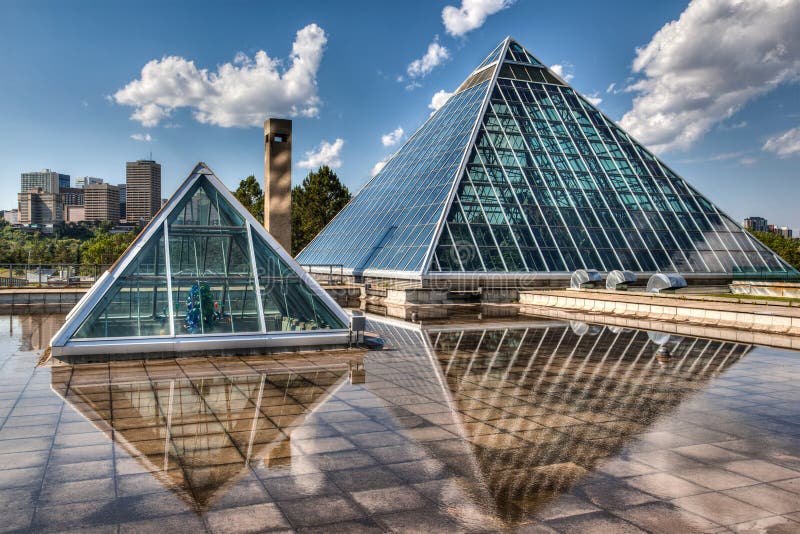 Glass Pyramids in Edmonton, Alberta, Canada Stock Photo - Image of ...