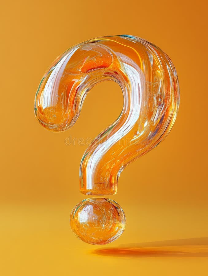 Glass Question Mark on an Orange Background Stock Image - Image of ...