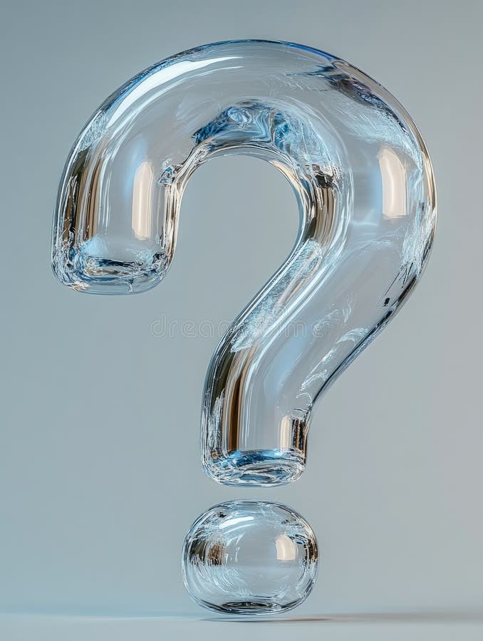 Glass Question Mark Symbol with Reflective Transparency. Stock ...