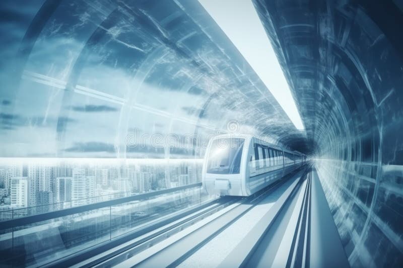 Glass Railway Station. Generate Ai Stock Illustration - Illustration of ...