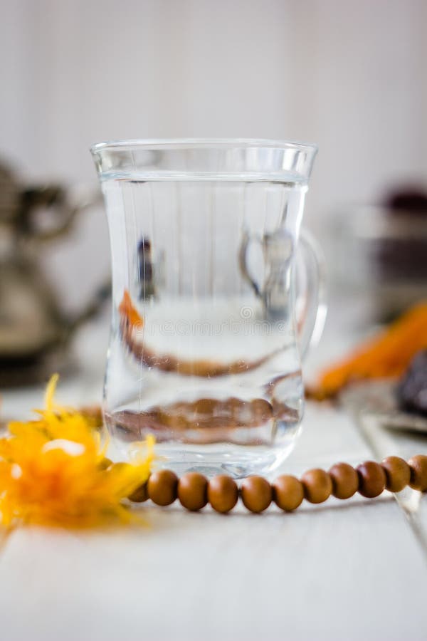 Glass of Water for Iftar Opening on Month Ramadan Stock Image - Image ...
