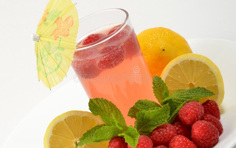 Glass of Raspberry Lemonade Stock Photo - Image of organic, ingredients ...