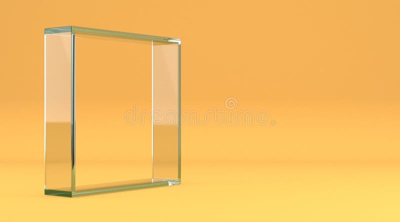 Glass rectangle frame 3D stock illustration. Illustration of panel ...