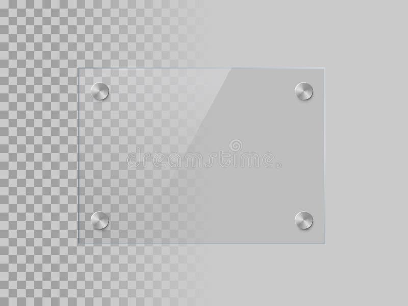 Glass Rectangle Plate Isolated on Transparent Background. Vector ...