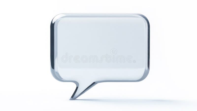 Glass Rectangular Gray Transparent 3D Figure Speech Bubble Chat ...
