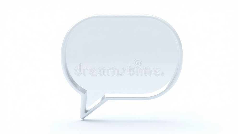 Glass Rectangular Gray Transparent 3D Figure Speech Bubble Chat ...