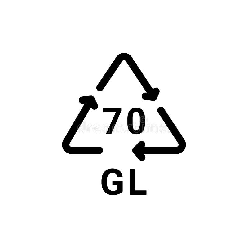 Glass Recycling Code GL 70 Line Icon. Consumption Code Stock Vector ...
