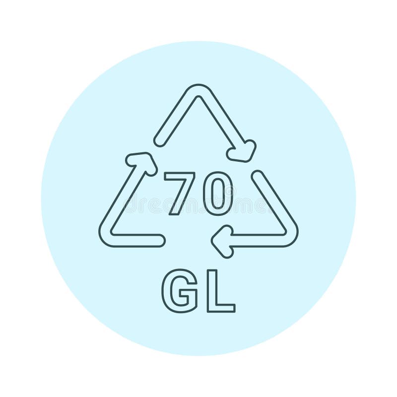 Glass Recycling Code GL 70 Line Icon. Consumption Code Stock Vector ...