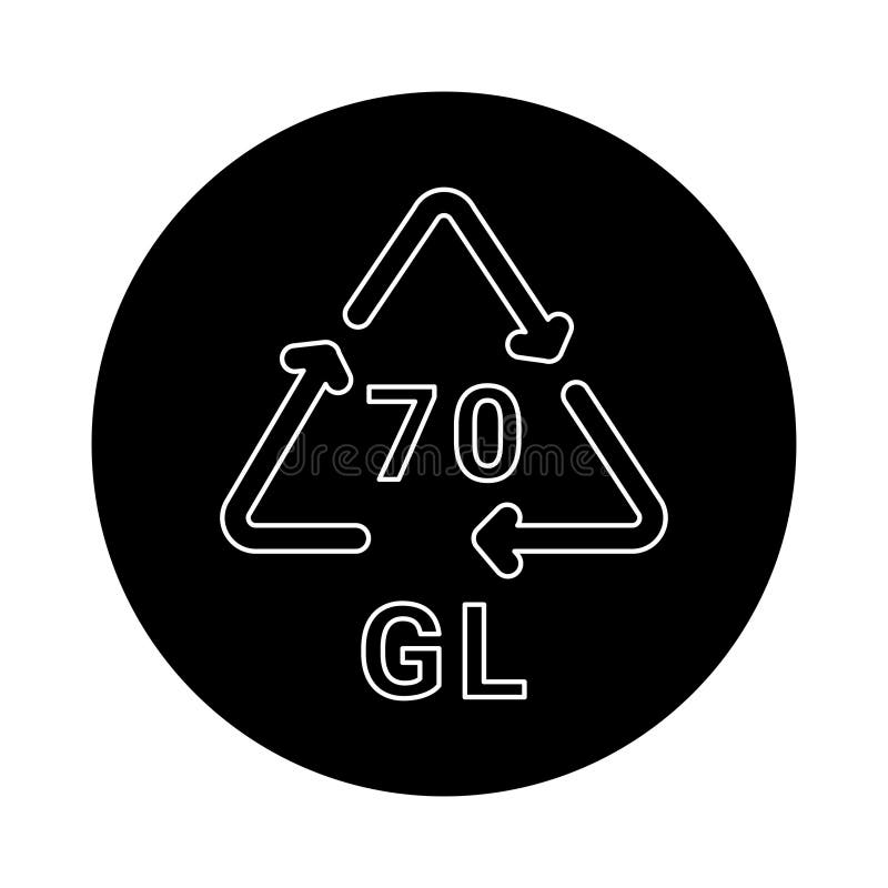 Glass Recycling Code GL 70 Line Icon. Consumption Code Stock Vector ...