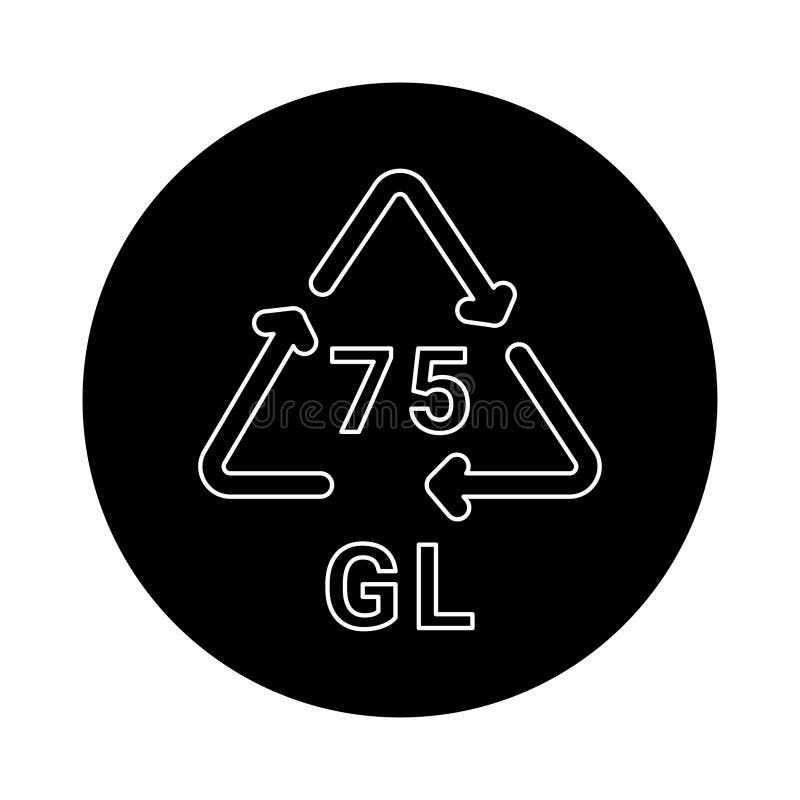 Glass Recycling Code GL 75 Line Icon. Consumption Code Stock Vector ...