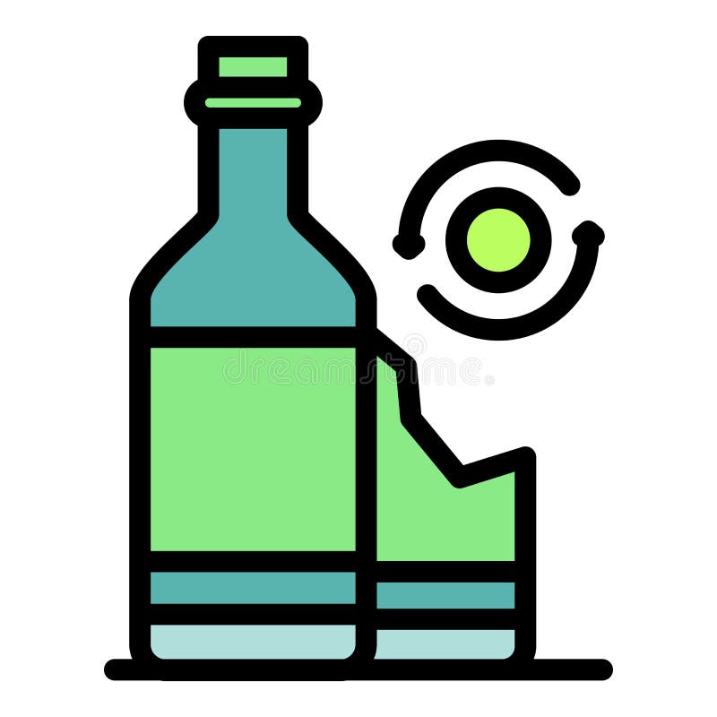 Glass Recycling Icon Color Outline Vector Stock Vector - Illustration ...