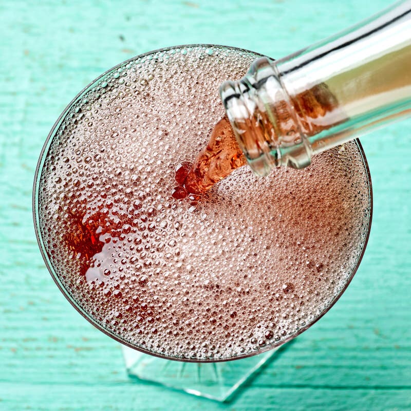 Glass of red champagne stock image. Image of foam, sparkling - 84990009