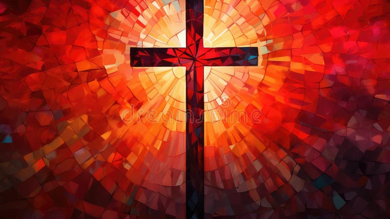 Glass red christian cross stock illustration. Illustration of faith ...