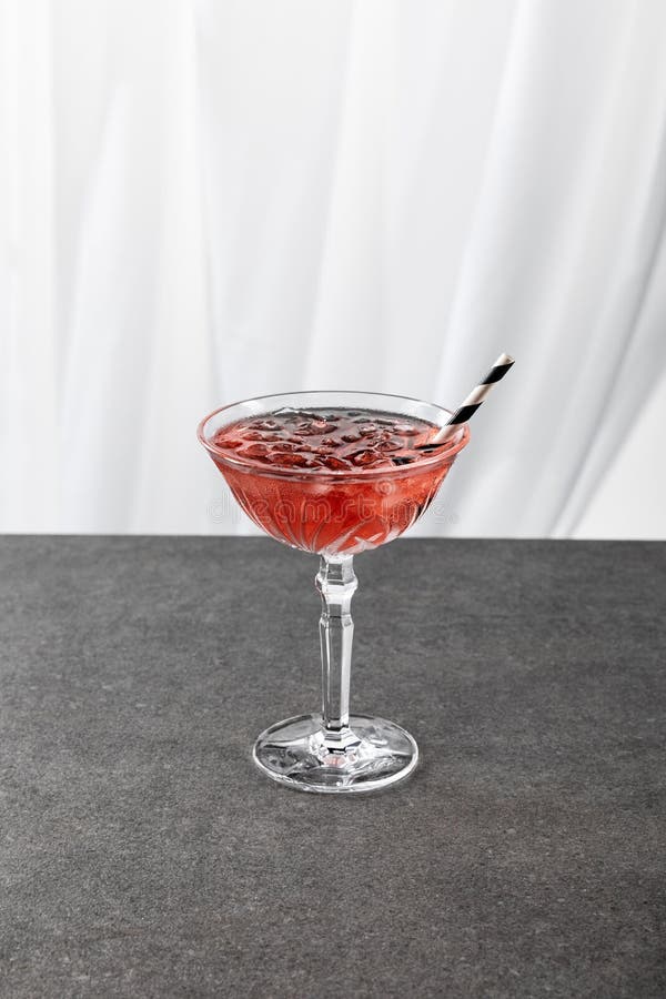 Glass with Red Cosmopolitan Cocktail with Stock Photo - Image of ...