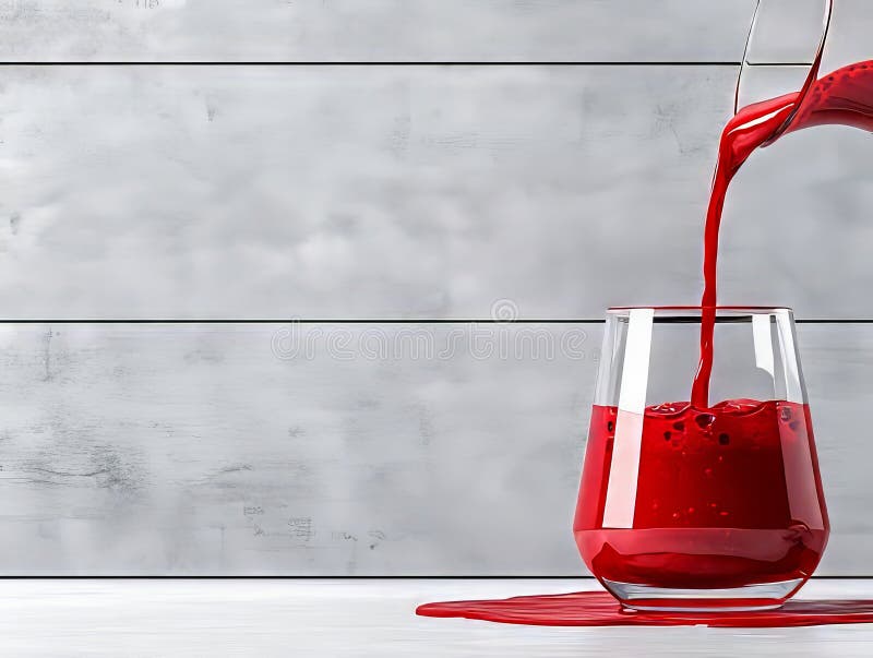 A Glass of Red Liquid Being Poured into a Glass Stock Photo - Image of ...