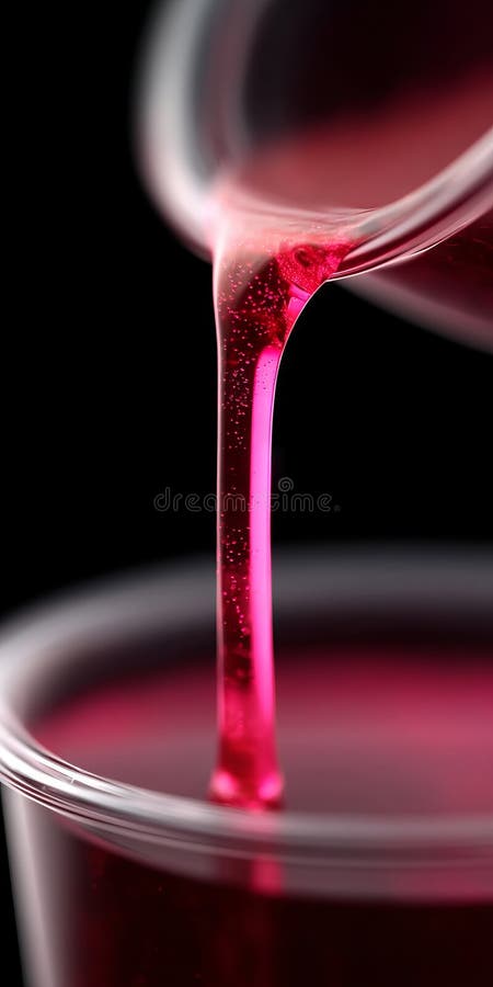 A Glass of Red Liquid Being Poured into a Glass Stock Image - Image of ...