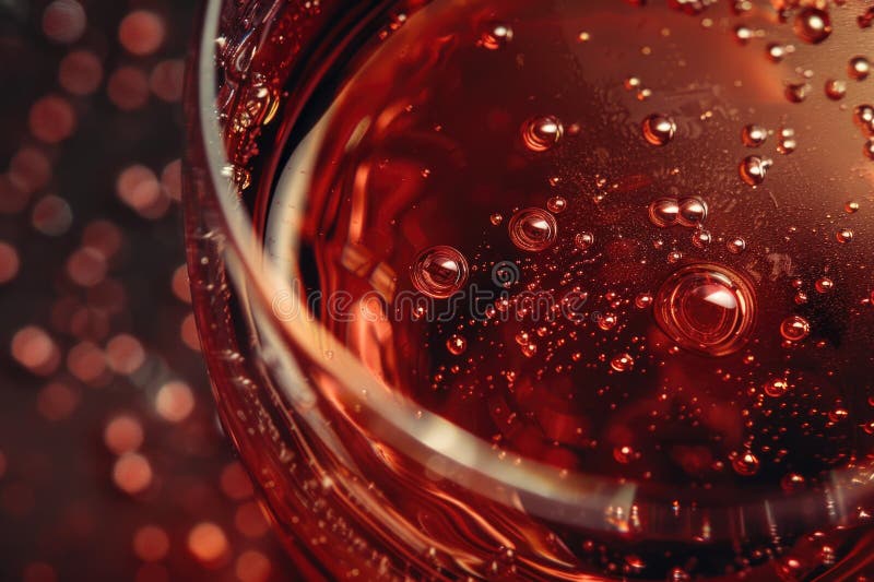 Glass of Red Liquid with Bubbles in it Stock Image - Image of bubbles ...