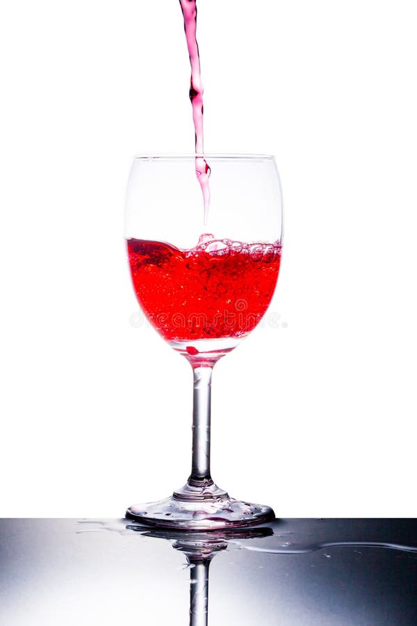 Glass and Red Liquid Isolated on White Background. Stock Photo - Image ...