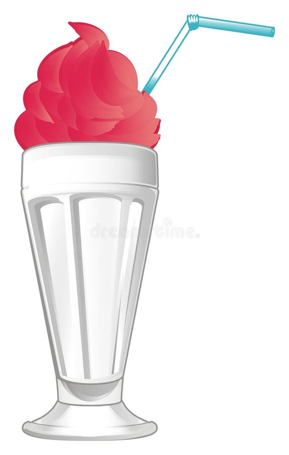 Glass of red milkshake stock illustration. Illustration of fresh - 94189620