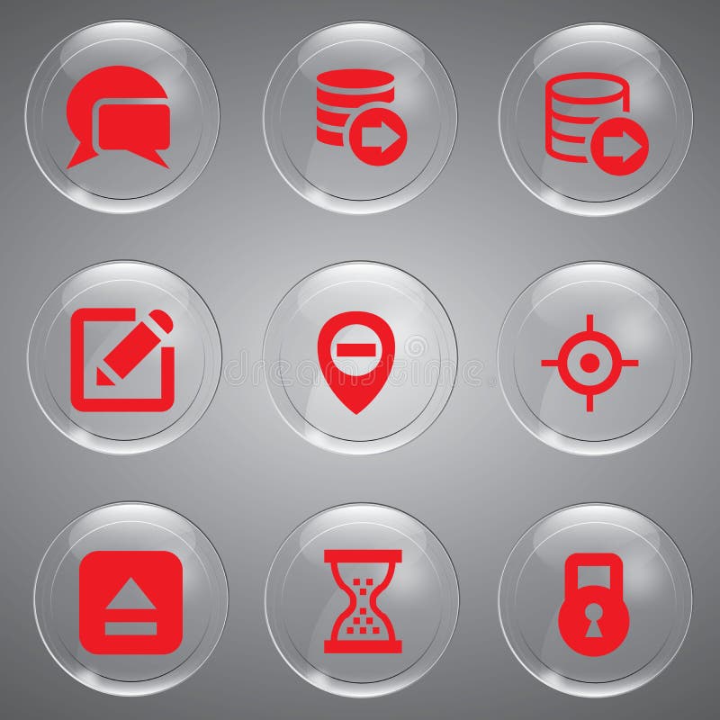Glass Red Set Icons stock vector. Illustration of cart - 33564354