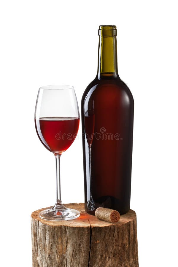 Glass of Red Wine and Bottle Stock Image - Image of vine, beautiful ...