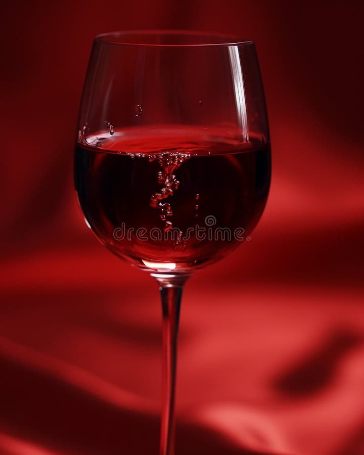 Glass of Red Wine on Red Cloth Stock Illustration - Illustration of ...
