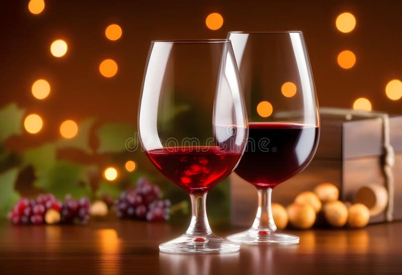 Glass of Red Wine in Crystal Glass Stock Illustration - Illustration of ...