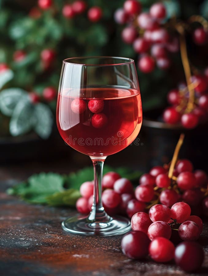 Glass of Red Wine with Fresh Grapes Stock Photo - Image of table, food ...