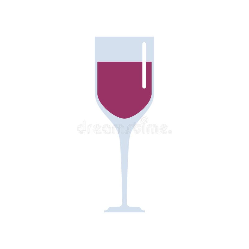 Glass of Red Wine Icon Sign Isolated. Glass of Alcohol Stock Vector ...