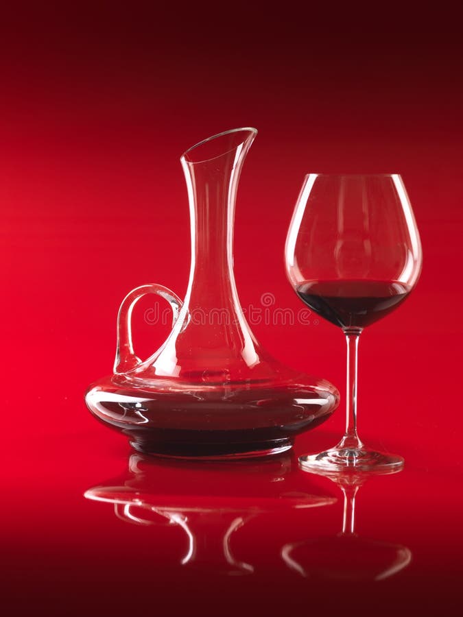 Glass of Red Wine and Pitcher Stock Image - Image of booze, glass: 21668633