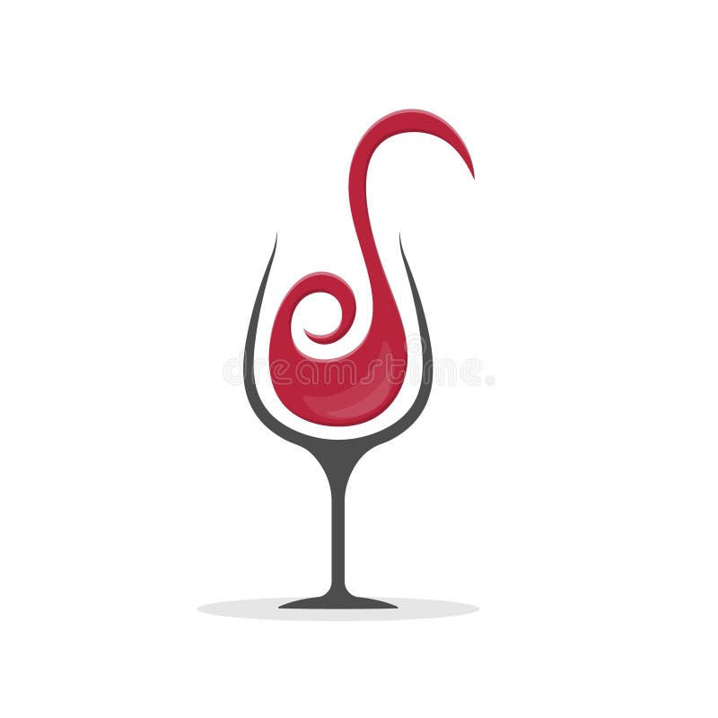 Glass of Red Wine. Template for Logo, Sticker, Logo, Label and Creative ...