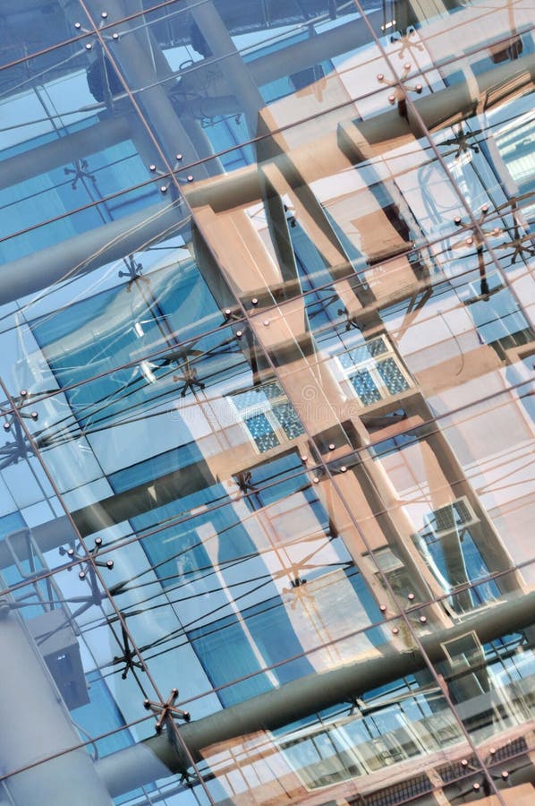 Glass Reflection Abstract Image on Modern Building Stock Photo - Image ...