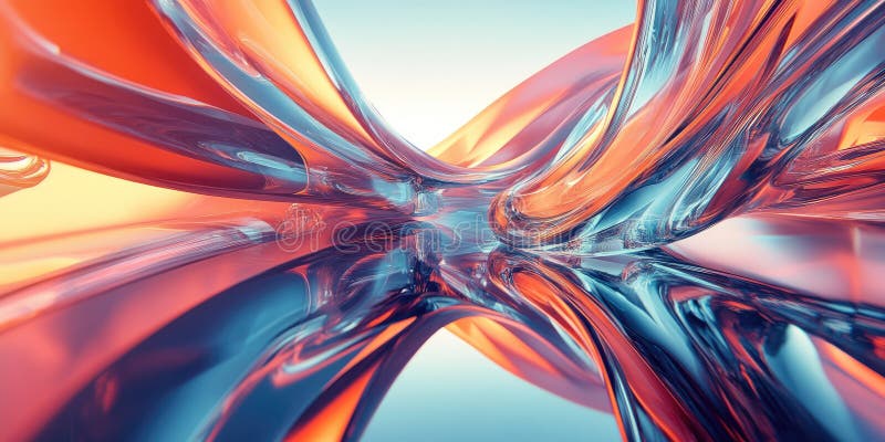 Glass Reflections Creating a Distorted Futuristic View with Abstract ...