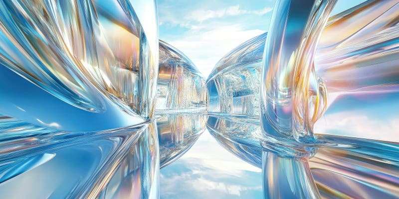 Glass Reflections Creating a Distorted Futuristic View with Abstract ...
