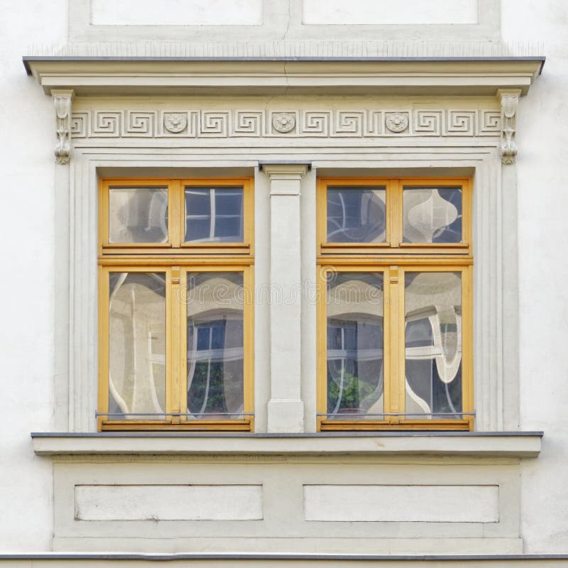 Glass Reflections on Vintage Decorated with Greek Meanders Pattern ...