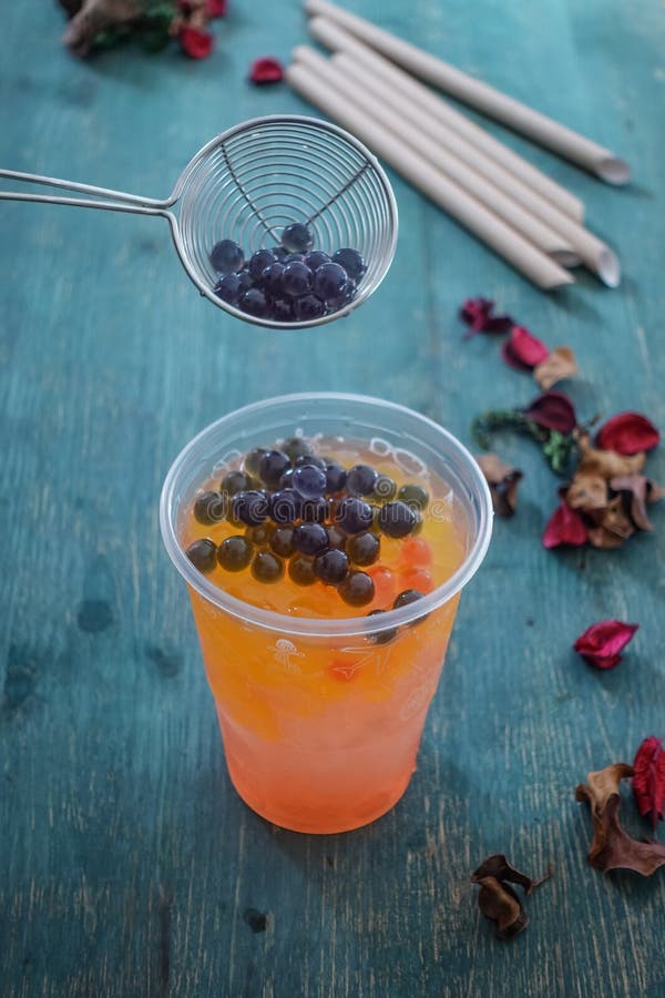 Wild Berries Bubble Tea stock image. Image of bubbles - 244092973