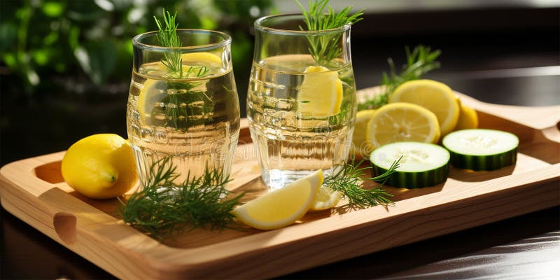 Glass with Refreshing Lemon Drink and Mint Stock Image - Image of water ...
