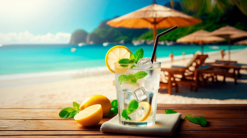 Glass of Refreshing Summer Lemonade. Generated AI Stock Illustration ...
