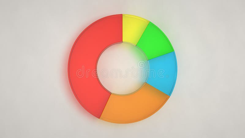 Glass Ring Pie Chart on White Background Stock Illustration ...