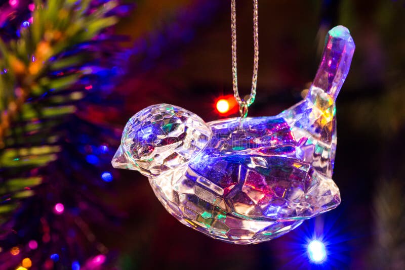 Glass Robin Christmas Ornament Stock Image - Image of bauble, bokeh ...