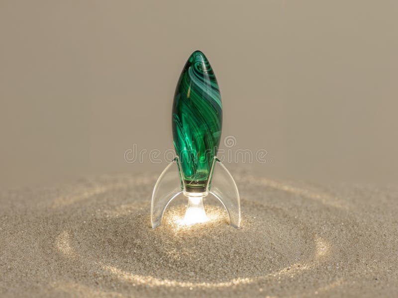 Glass Rocket on Sand Dune. a Space Adventure Captured in a Single ...