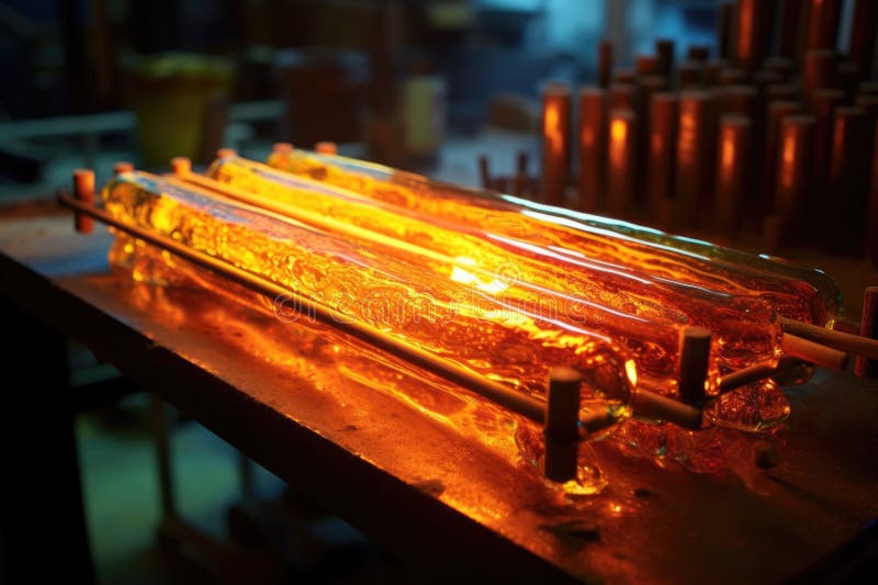 Glass Rods Being Heated in a Flame for Shaping Stock Photo - Image of ...