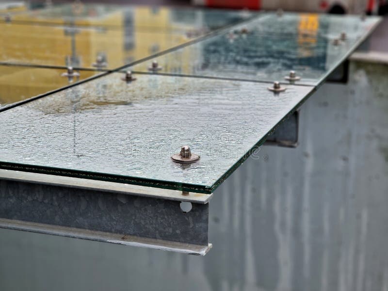 Glass Roof Above the Exit from the Underground Garage. Stock Image ...