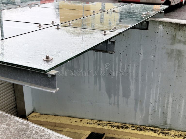Glass Roof Above the Exit from the Underground Garage. Stock Image ...
