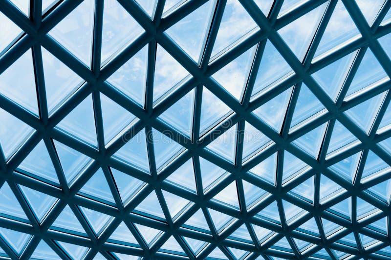 Glass Roof with Blue Sky Architecture Structure Background Stock Image ...