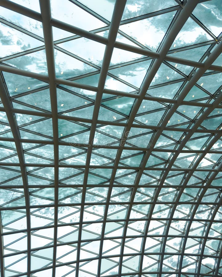 A Glass Roof in a Building Covered with Snow As an Abstract Background ...
