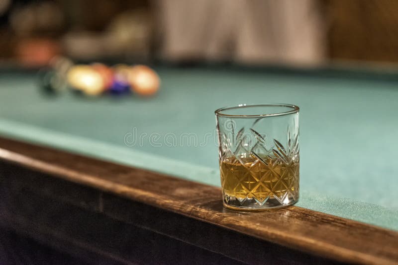 Glass of Rum on a Billiard Table Stock Image - Image of drink, whiskey ...